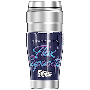 THERMOS Back To The Future Powered By Flux Capacitor STAINLESS KING Stainless Steel Travel Tumbler, Vacuum insulated & Double Wall, 16oz