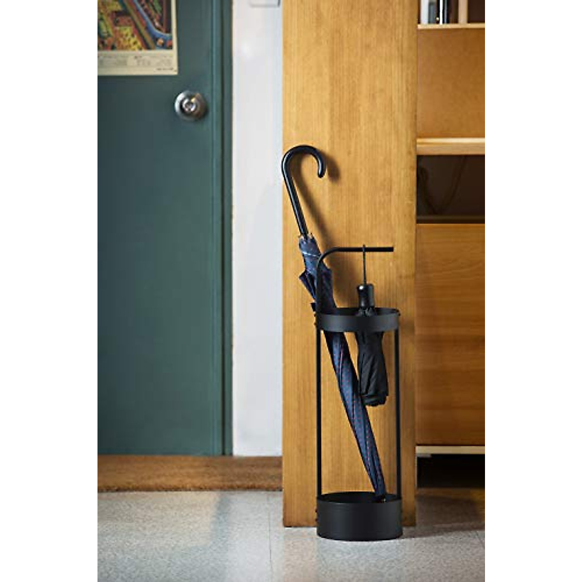 JackCubeDesign Steel Umbrella Stand Entryway Space Saving Umbrella Holder Organizer for Front Door(Black) – MK444A