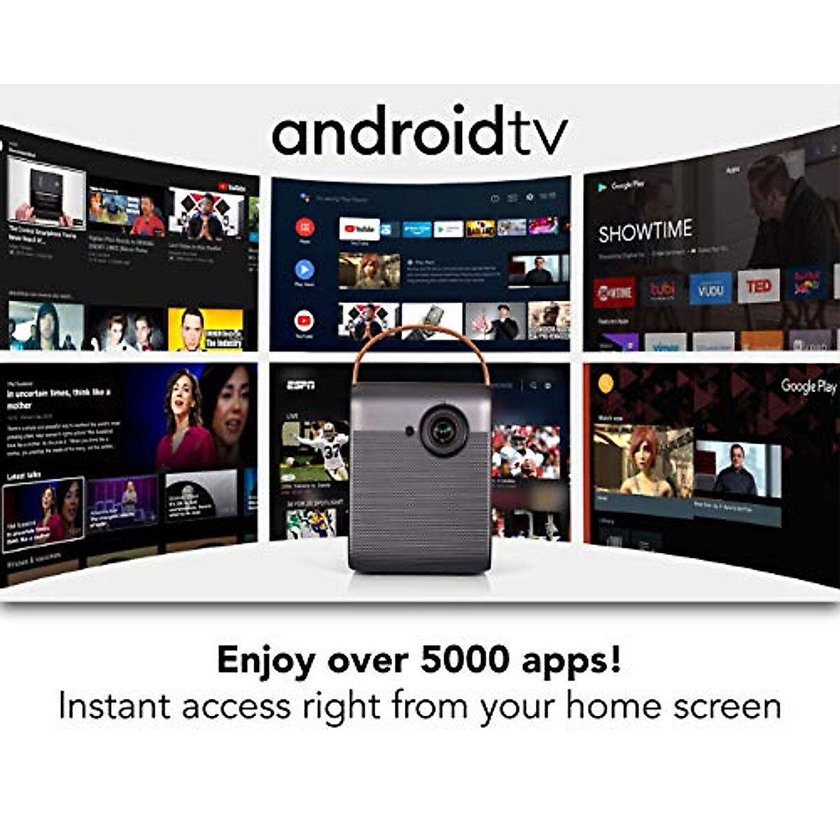 WEMAX DICE 700 ANSI Lumens 1080P FHD Portable Outdoor Movie DLP Projector and 50 inch ALR Ambient Light Rejecting Portable Projector Screen