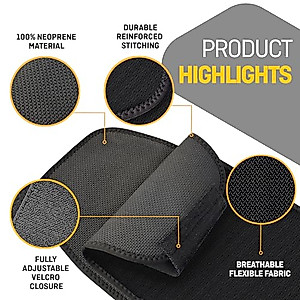 Perfotek Waist Trimmer Belt for Women Waist Trainer Sauna Belt Tummy Toner Low Back and Lumbar Support with Sauna Suit Effect (Large Black)