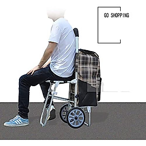 RAZZUM Large Hand Trucks,Stairs-Climbing Chair Shopping Cart, Folding Portable Grocery Shopping Cart, Luggage Cart Reinforced Seat, Folding Trolley with Stairs Trolleys/C