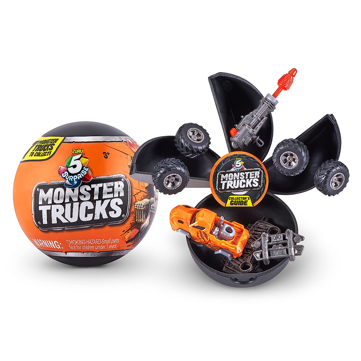 5 Surprise Monster Trucks Series 1 by ZURU (2 Pack) Glow in The Dark, Miniature Mystery Collectible Capsules, Mini Toy Truck, Battle Toys for Boys, Kids, Teens
