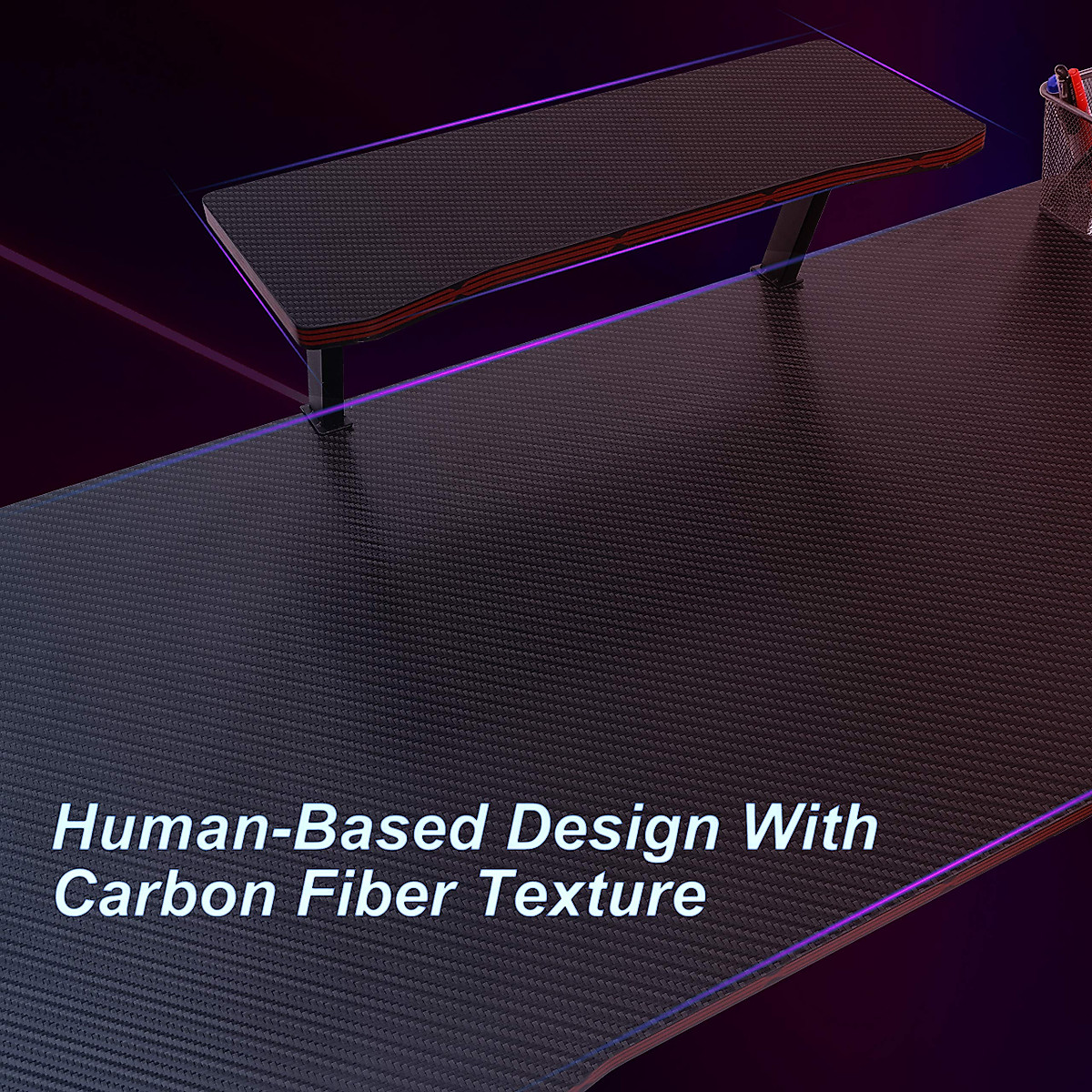 AuAg 44 inch Gaming Desk with Monitor Shelf PC Desk, A-Shaped Gaming Table Home Office Computer Desk Modern Ergonomic Racing Style Gamer Workstation with Cup Holder and Headphone Hook (44")