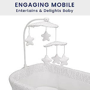 Delta Children SmartSleep Auto Glide Bassinet with Bluetooth, Alloy