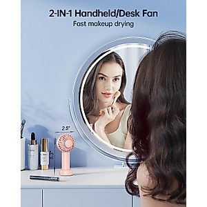 SWEETFULL Mini Portable Fan Powerful Handheld Fan Rechargeable,3 Speeds Personal Small Hand Fan for Travel Makeup Eyelash Fan for Stylish Kids Girls Women USB Cute Design