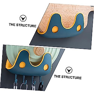 ARTIBETTER 2pcs Hook Rack Adhesive Wall Hooks Rack no Drilling kithen Hook self Adhesive pan Cover Racks Cutting Board Holder Kitchen Pot Lid Holder Wall-Mounted Lid Rack Clothes Hanger Stand