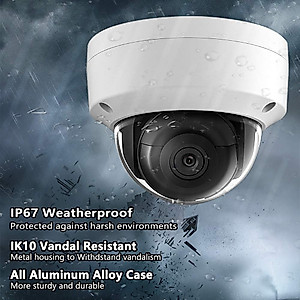 4K PoE Security IP Camera-Compatible with Hikvision DS-2CD2183G2-I UltraHD 8MP Dome IR Night Vision Weatherproof Wide Angle 2.8mmLens SD Card, English Version, Firmware Upgradable