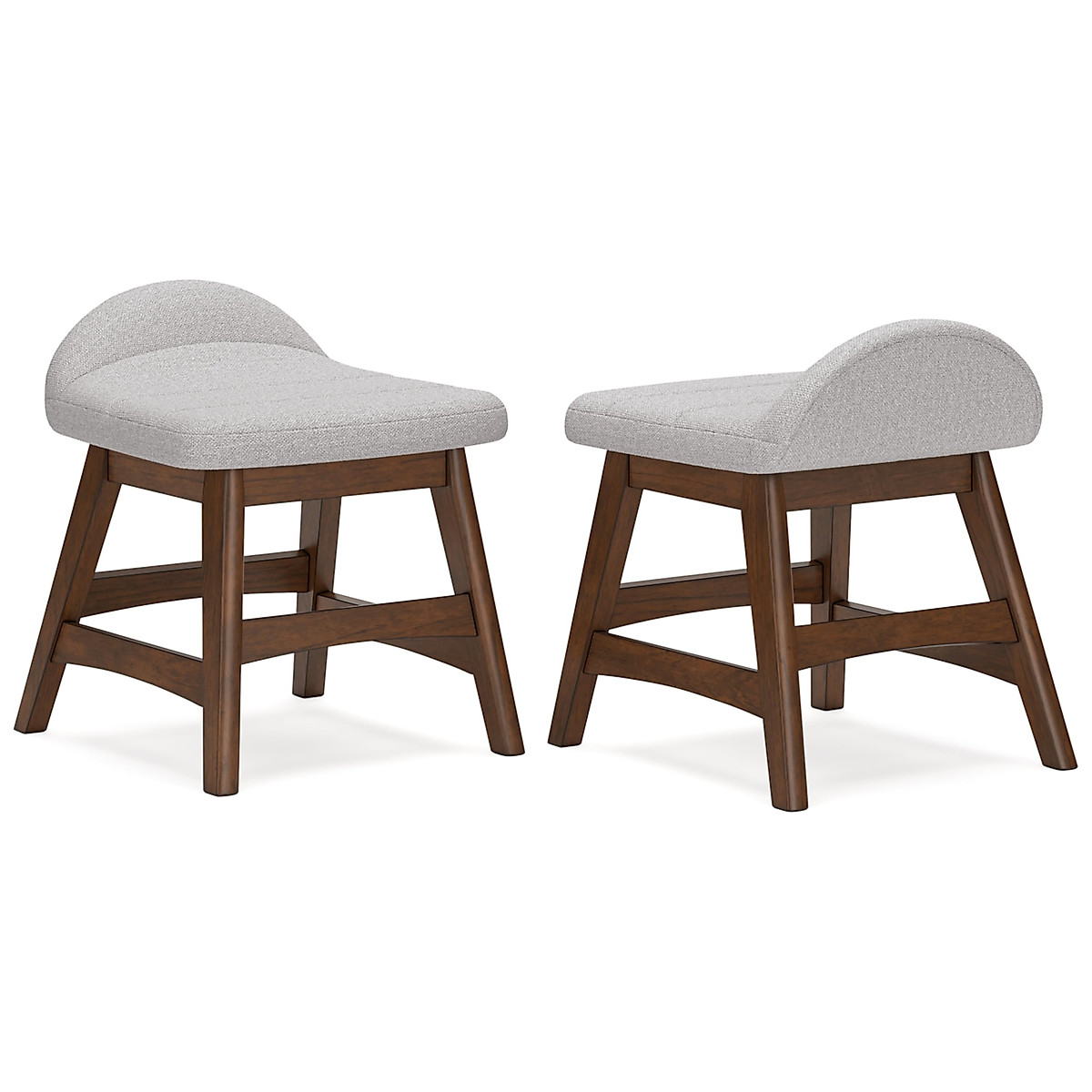 Signature Design by Ashley Lyncott Casual Upholstered Armless Home Office Desk Chair with Backless Design, Light Gray & Light Brown