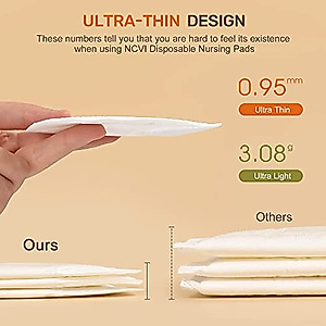 NCVI Nursing Pads Disposable, Breast Pads for Breastfeeding, Ultra Thin & Soft, Portable Nipple Pads, Leak-Proof, Super Absorbent, Keep Dry Nipple Pads, 100 Count