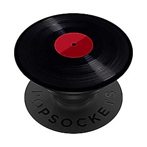 Pop Socket Vinyl Record Red Black Design. Disc Pop Socket PopSockets PopGrip: Swappable Grip for Phones & Tablets