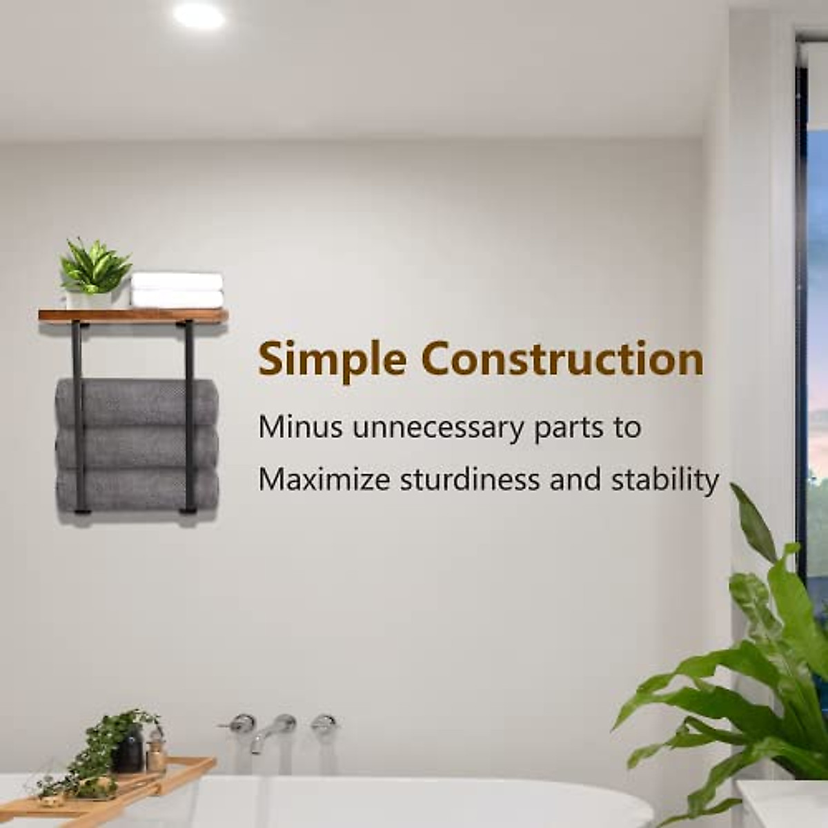 2-Pack Under Sink Organizer and Towel Rack Wall Mounted for Bathroom Decor