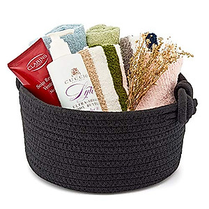 EZOWare Bundle Kit Set of 4 Canvas Fabric Closet Baby Nursery Dresser Organizer + 3 Small Nursery Round Cotton Rope Knit Basket Cube For Kids Baby Closets Toys