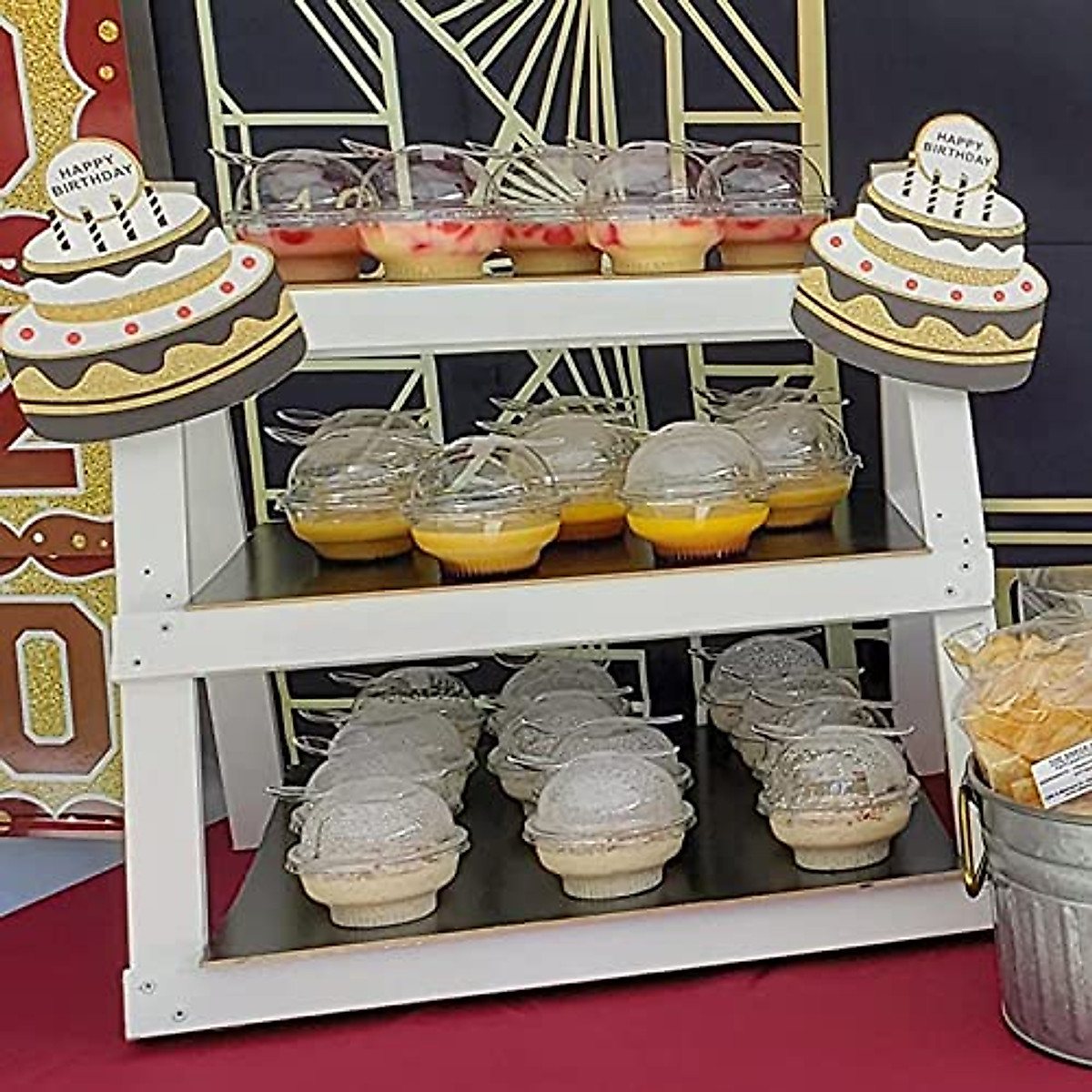 ALMOXVYE 100 Pack 5 oz Cups with Dome Lids, Plastic Clear Cups Disposable Dessert Cups Ice Cream Cups for Dessert, Cupcake, Salad, Fruit