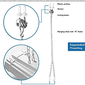 LED Utility Shop Light 4ft 5500 Lumens Super Bright 50W 5000K Daylight ETL Certified LED Garage Lights Durable LED Fixture with Pull Chain Mounting and Daisy Chain Hardware Included