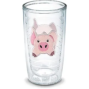 Tervis Front & Back Pig Made in USA Double Walled Insulated Tumbler Travel Cup Keeps Drinks Cold & Hot, 16oz - No Lid, Clear