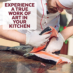 JCK ORIGINAL Hattori Japanese Chef’s Knife, FH-7L Professional Gyuto Knife, VG-10 Cobalt Steel Pro Kitchen Knife with Ergonomic Black Linen Micarta Handle, 9.4 inch