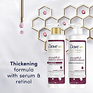 Dove Hair Therapy Shampoo For Thin, Fine Hair Strength and Fullness Boost Sulfate Free Shampoo for 2X Visibly Fuller, Thicker Hair 13.5 oz