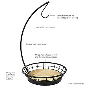 Spectrum Madison Banana Holder for Fresh Fruit Hanging, Storing Fruit on Kitchen Counter, Dining Room Table
