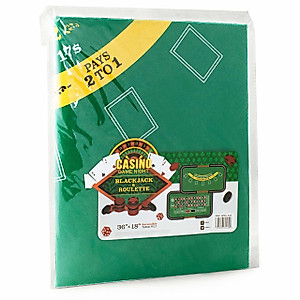 Brybelly Blackjack and Roulette Table Felt | Gaming Mat Perfectly Sized to Fit Most Dining Room Tables | Roll Out Felt for Casino, Gambling Games | Double-Sided Felt for Casual and Entry Level Gamers