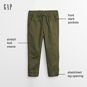 GAP Baby Boys Everyday Twill Jogger Casual Pants, Soft Black, 2T US