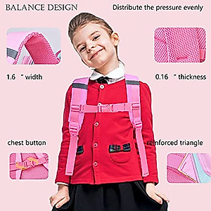HT HONOR . TRUST Girls Backpack 16inch for 5 6 7 8 years old Backpacks Kids Elementary School Bag for Girls Pink Children BookBag