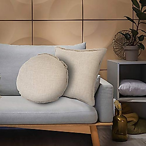 LR Home Solid Birch Round Throw Pillow, 20" x 20"