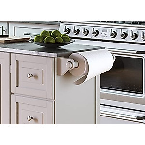 Homestyles Kitchen Cart with Stainless Steel Metal Top Rolling Mobile Kitchen Island with Storage and Towel Rack 54 Inch Width Off White