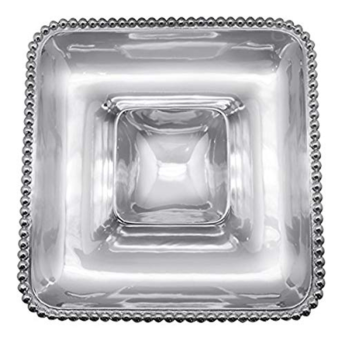 Mariposa Pearled Square Chip and dip, One Size, Silver