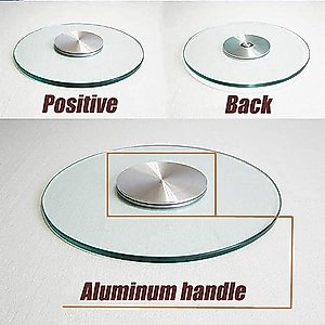 Lazy Susans Turntable Tempered Glass Lazy Susan Turntable， Round Clear Serving Plate Rotating Stand Kitchen Dining Table Tray Tabletop Organizer Spices Storage Holder (Size : 60cm/23.6)