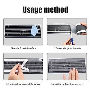 Disposable Drain Hair Catcher 10m*7cm and 5m*7cm Cutable Self-Adhesive Shower with 2 Scrapers Drain Stickers for Shower Hair Catcher for Bathroom Bathtub Kitchen Screen Window.