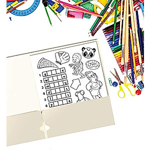 Two Pocket Portfolio Folders, 50-Pack, White, Letter Size Paper Folders, by Better Office Products, 50 Pieces, White