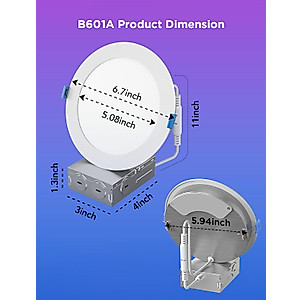 Govee Smart Recessed Lighting 6 Inch, Wi-Fi Bluetooth Direct Connect RGBWW LED Downlight, 65 Scene Mode, Work with Alexa & Google Assistant with Junction Box, 1100 Lumen, 4 Pack
