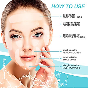 SUPSERSR Face & Forehead Wrinkle Patches,Silicone Face Patches for Wrinkles, Anti Frowns Smooth Eye & Mouth Wrinkle, Overnight Facial Patches Reduce Fine and Smile Line 256pcs