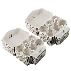 YARDWE 20pcs Chicken Egg Cartons Cardboard Egg Storage Containers 6 Girds Vintage Blank Chicken Egg Carton Trays with Lids