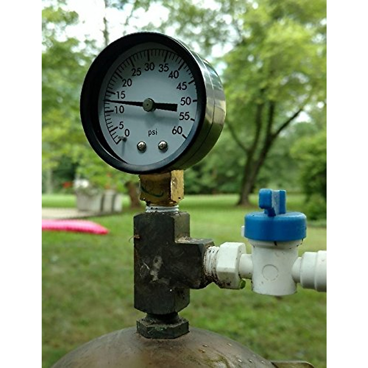 Aquatix Pro Pool Filter Pressure Gauge - Premium Spa/Pool/Aquarium Water Pressure Gauge, 2" Dial, 0-60 Psi, Bottom Mount 1/4", Compatible with Most Brands Such as Hayward, Pentair & Jandy