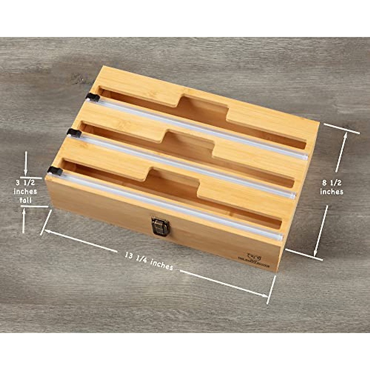 The Happy Hootie Foil and Plastic Wrap Dispenser for Kitchen Organization and Storage. Great for Kitchen Organization and Storage. Compatible with 12 inch Rolls.