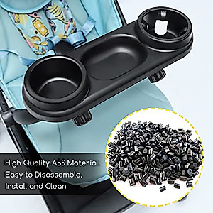 Kqiang Universal Stroller Snack Tray with Cup Holder Stroller Snack Tray Attachment with Removable Non-Slip Grip Clip for Stroller Bar Multifunction Stroller Organizer