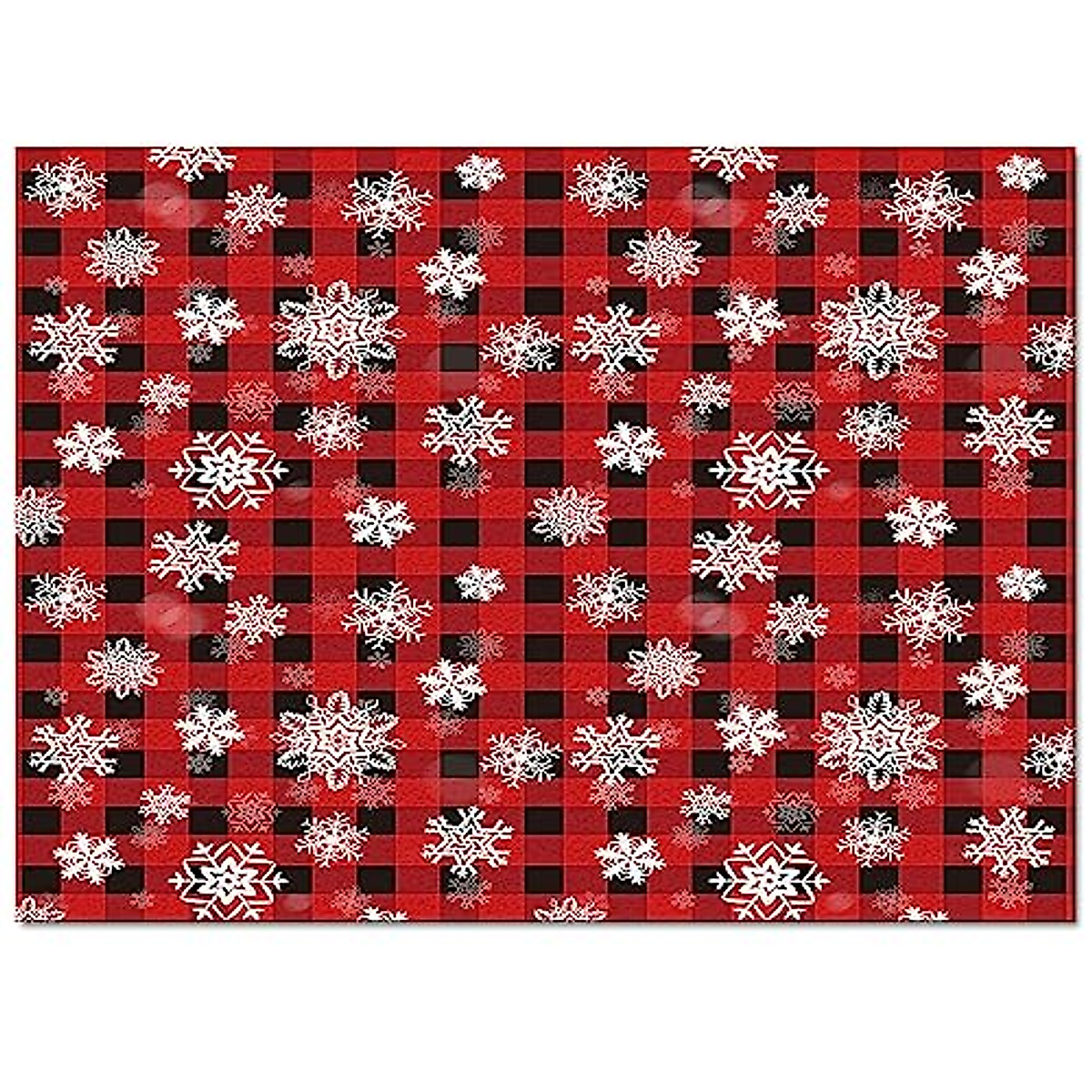 Christmas Snowflake Area Rug, Anti-Slip Rug 2'x3', Stain Proof Rugs for Living Room, Soft Foldable Lightweight Machine Washable Area Rug Comfy Carpet, Merry Xmas Red Black Plaid