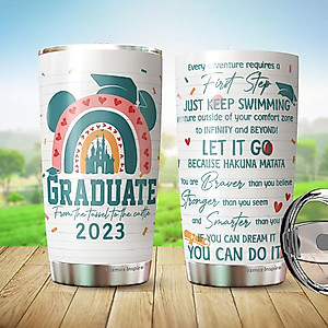 Graduation Gifts - Graduation Decorations - Perfect Gifts For Graduates - From The Tassel To The Castle Mug - Meaning Gift 2023 For College High School Masters Degree Friend Daughter Son Tumbler 20oz
