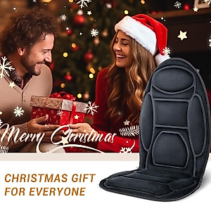 Mynt Vibration Massage Seat Cushion Memory Foam Support Chair Pad, Back Massager with 8 Vibrating Motors & Soothing Heat,Electric Seat Massager for Home Office Use(Black)