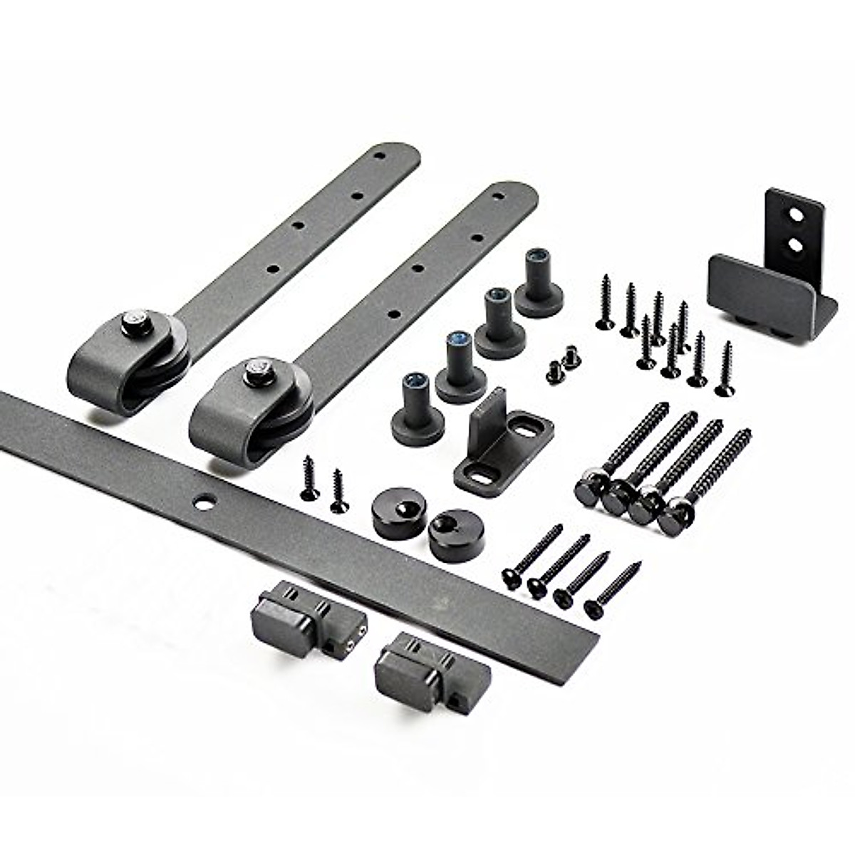 DIYHD TYL201 Hardware Wooden Black Strap Small Sliding Barn Door Track (Cabinet), 39" Mini Single Kit