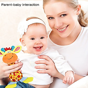 Baby Soft Rattles 0-6 Months, Baby Toys for Infant Developmental, Seneory Hand Grip Toys for Babies 6 to 12 Months, Soft Plush Toy for Newborn Gift