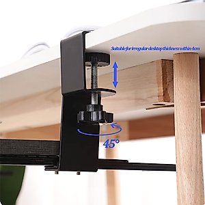 Niciksty Keyboard Tray Clamp Under Desk with Adjustable Clamp and 7.87IN Rail Set for DIY Custom Wooden Keyboard Trays (Tray Not Included), Under Desk Pull Out Slider Track with C-clamp Mount System