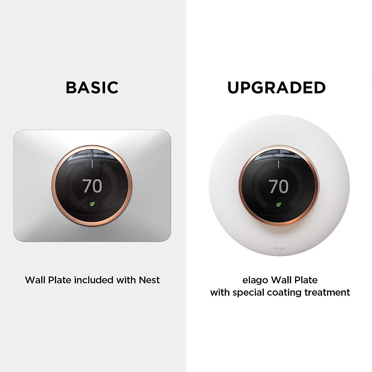 elago Wall Plate Cover Designed for Google Nest Learning Thermostat [White] - Compatible with Nest Learning Thermostat 1st/2nd/3rd Generation, Not Compatible with 2020 Models [US Patent Registered]