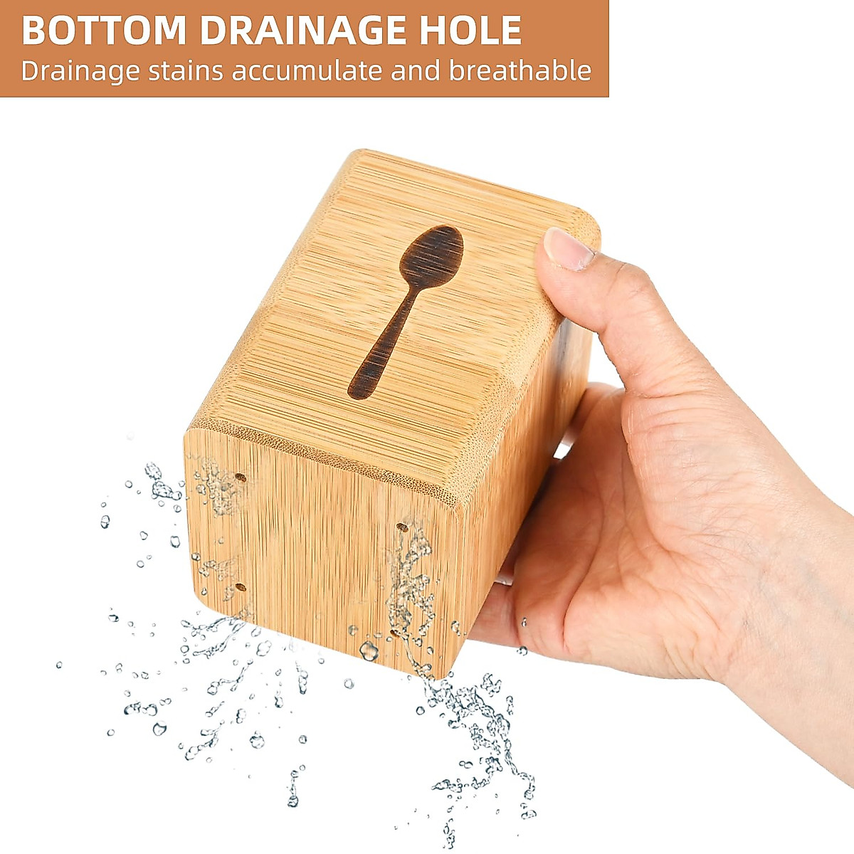 GEHE Silverware Caddy for Countertop, Natural Bamboo Utensil Caddy for Parties, Utensil Holder with 3 Compartment, Silverware Organizer Storage Containers for Spoons, Forks and knives