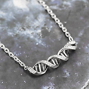 Controse DNA Necklace with Clear Crystals