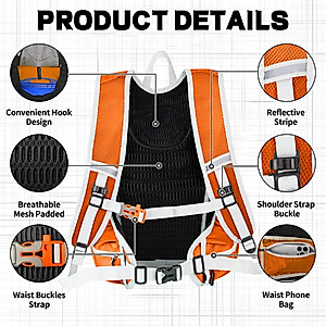 Sborter Small Lightweight Backpack for Cycling/Walking/Running/Hiking/Skiing/Short Trip/School, 14L Hydration Pack Rucksack for Women Men