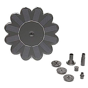 XUNMAIFBT Solar Fountain Pump, 1.4W Circle Garden Solar Water Pump Solar Powered Water Pump, with 4 Nozzles, Floating Pump Pond, Fountain, Birdbath, Garden Decoration