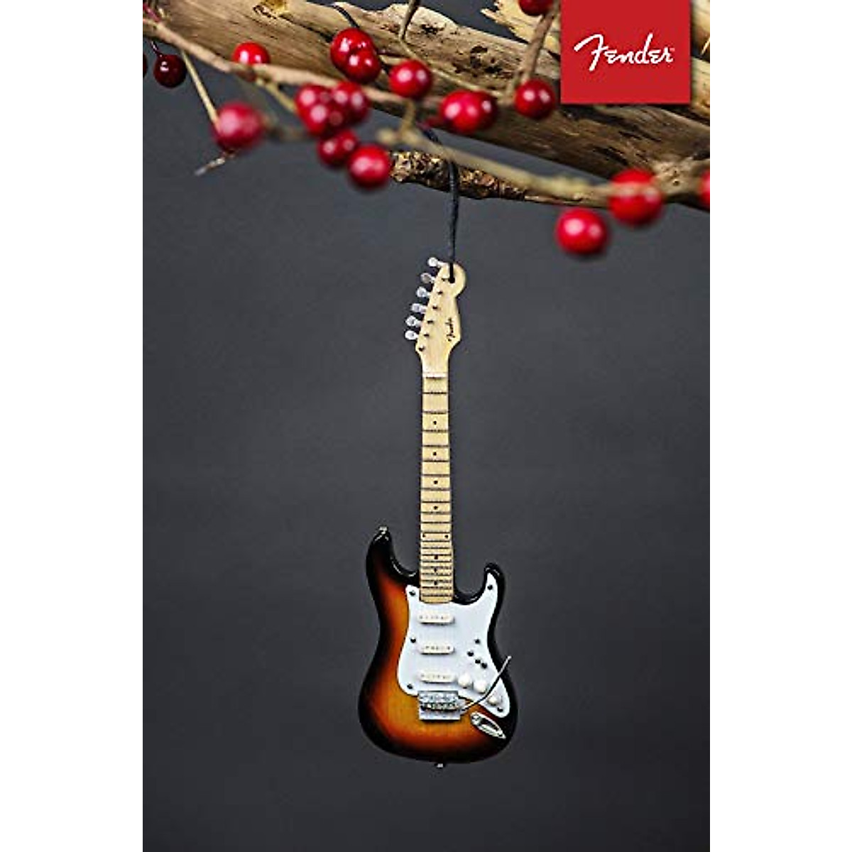 FanMerch 6" Collectible Sunburst Fender Stratocaster Guitar - Miniature Guitar Replica