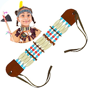 Skeleteen Native American Choker Necklace - Indian Costume Accessories Ethnic Beaded Jewelry